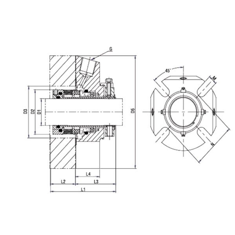 Single Metal Bellow Type Cartridge Seal 25 mm to 80 mm Hot Sell Seals ...