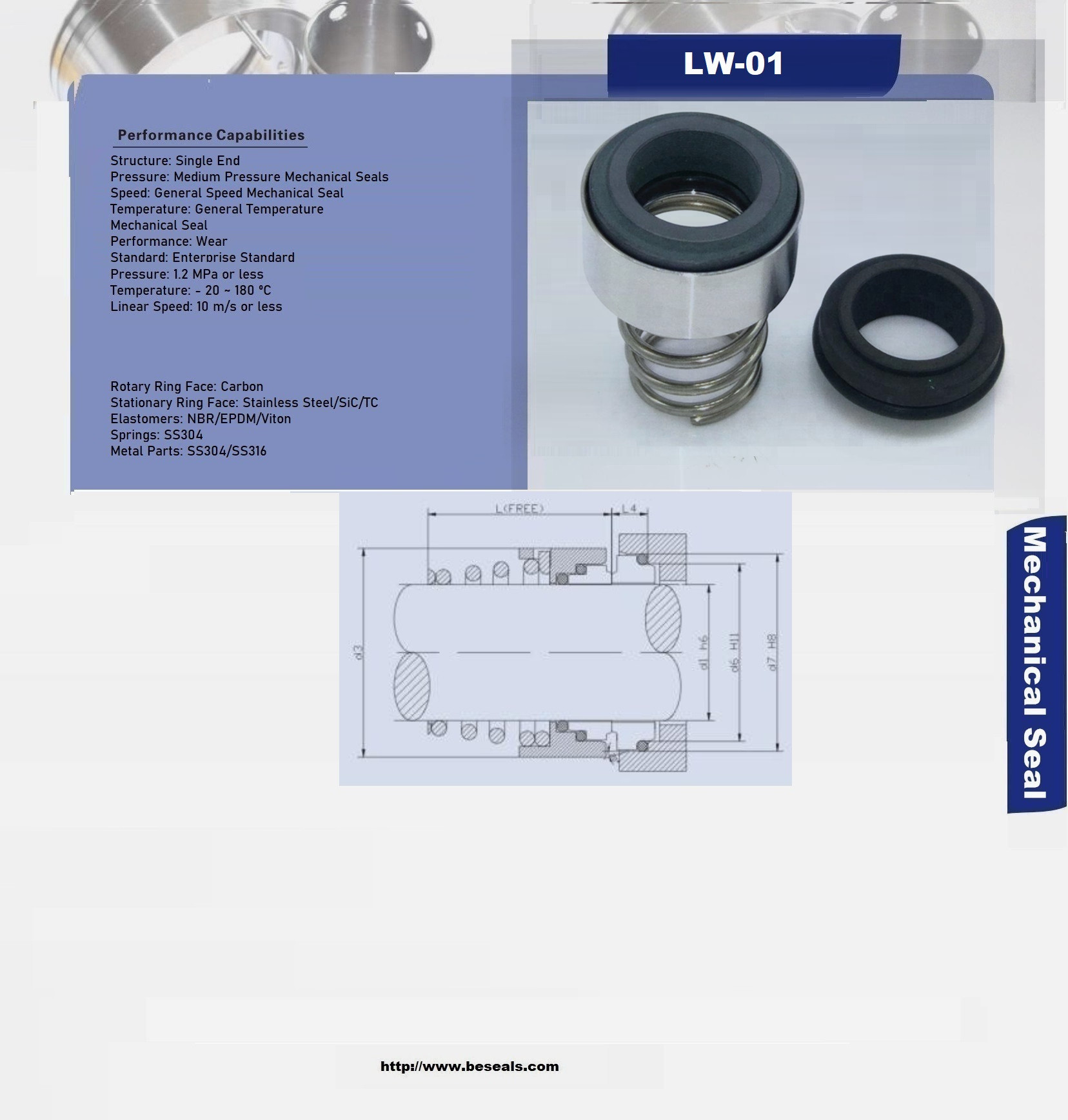 Lowara Mechanical Seal Centrifugal Pump 12mm, 14mm, 16mm